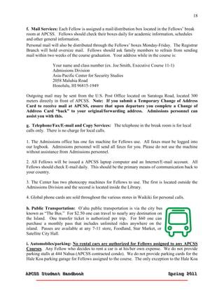 Apcss student handbook_sp2011 | PDF