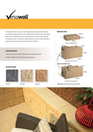 adelaide retaining walls - Versawall | PDF