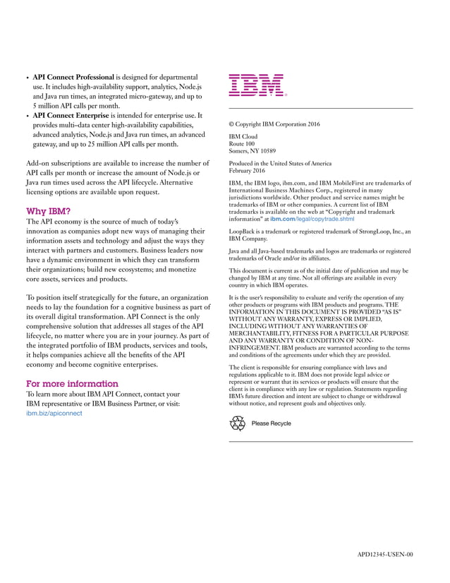 API Connect from IBM | PDF | Web Development | Internet