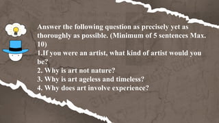 art appreciation introduction to the course | PPT