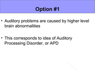 Auditory processing disorder (APD) and specific language impairment | PPT