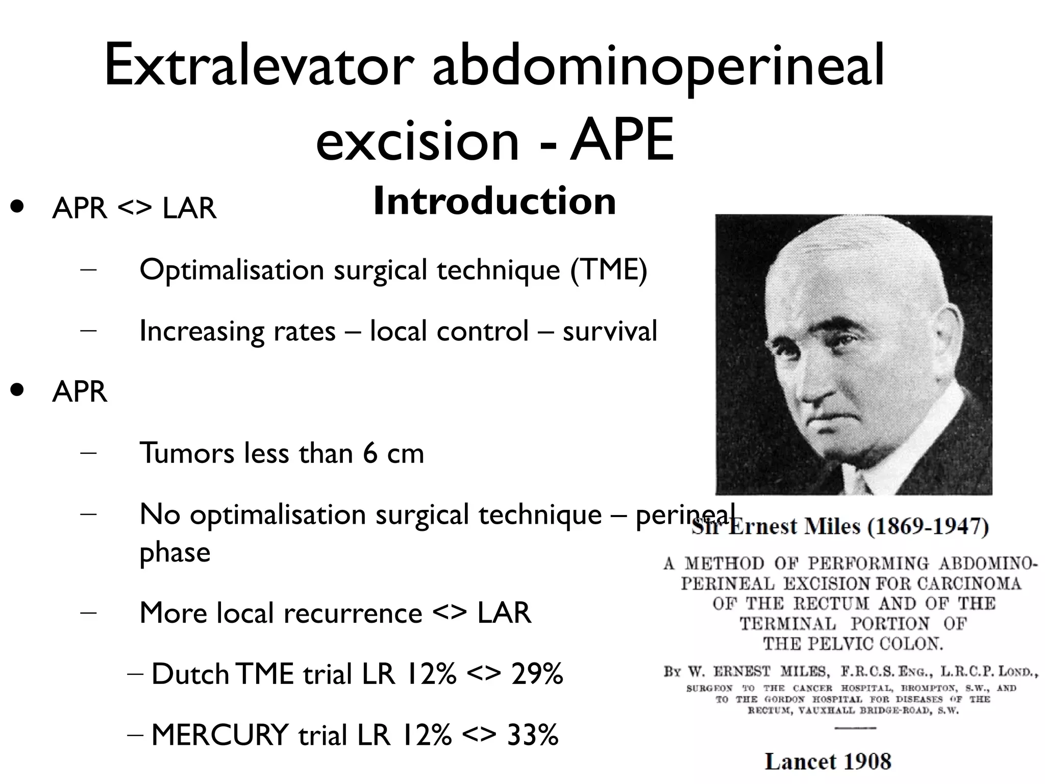 Extralevator abdominoperineal excision | PPT