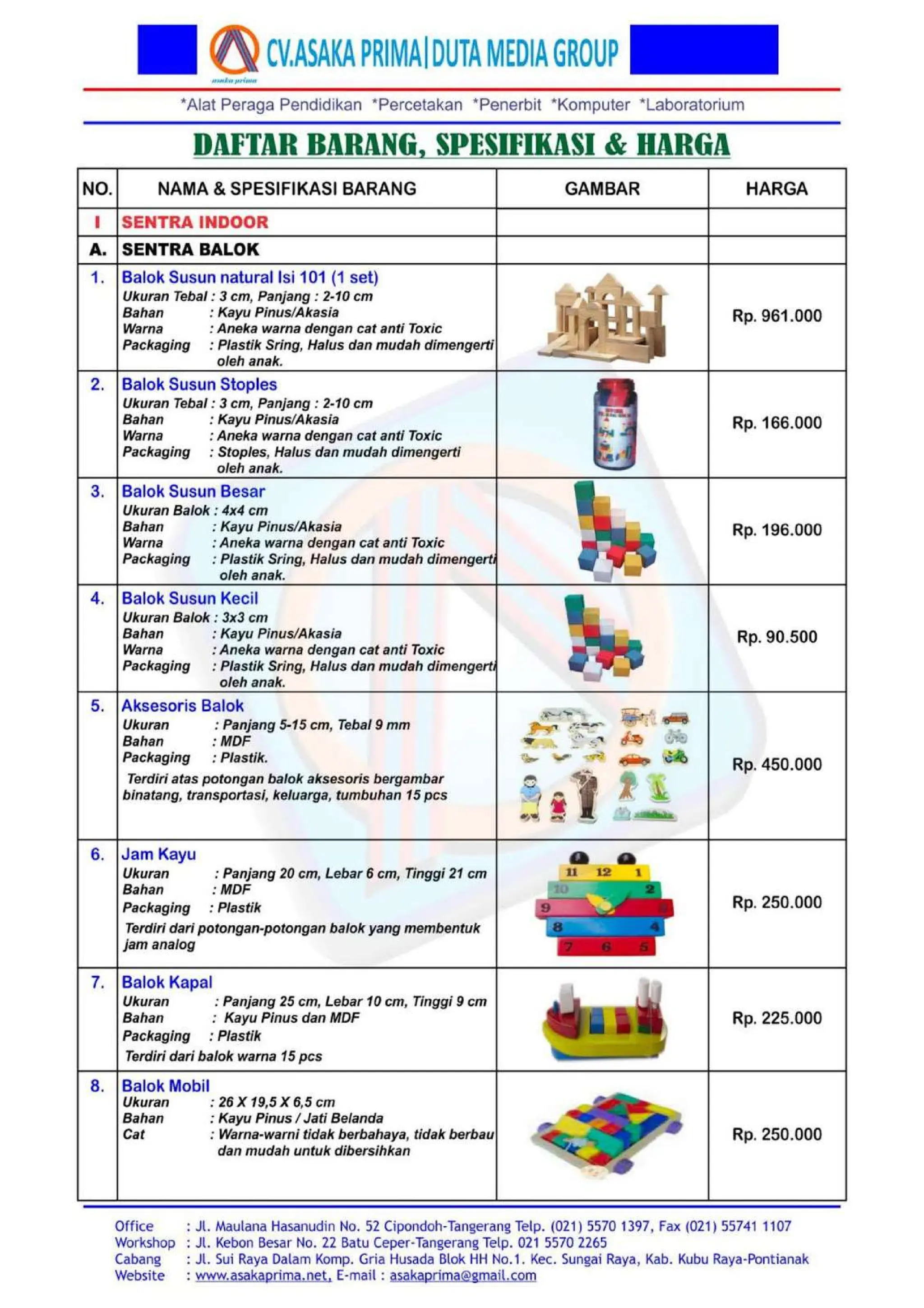 paket Alat Permainan Edukatif (APE) PAUD DAK BOP 2024 | PDF