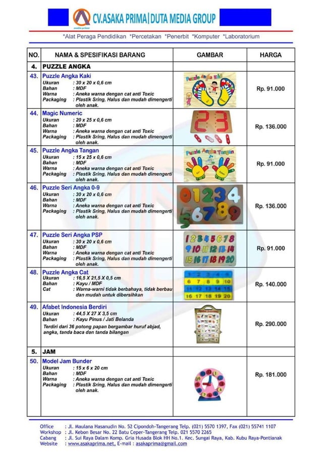 paket Alat Permainan Edukatif (APE) PAUD DAK BOP 2024 | PDF
