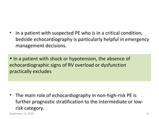 Acute pulmonary embolism - risk stratification and management | PPT