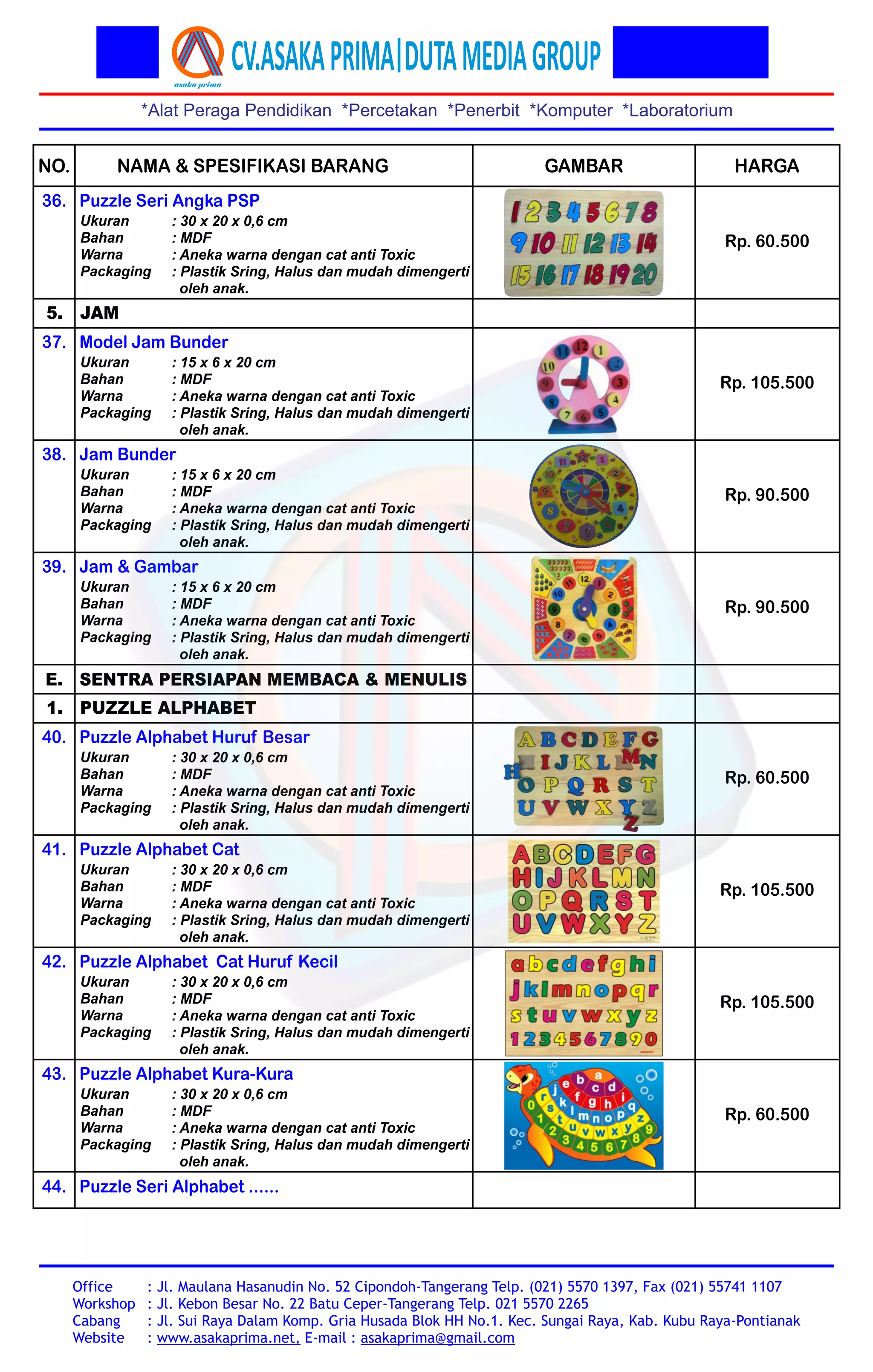 Ape 2017 cv.asaka prima ~ mainan edukasi paud | PDF