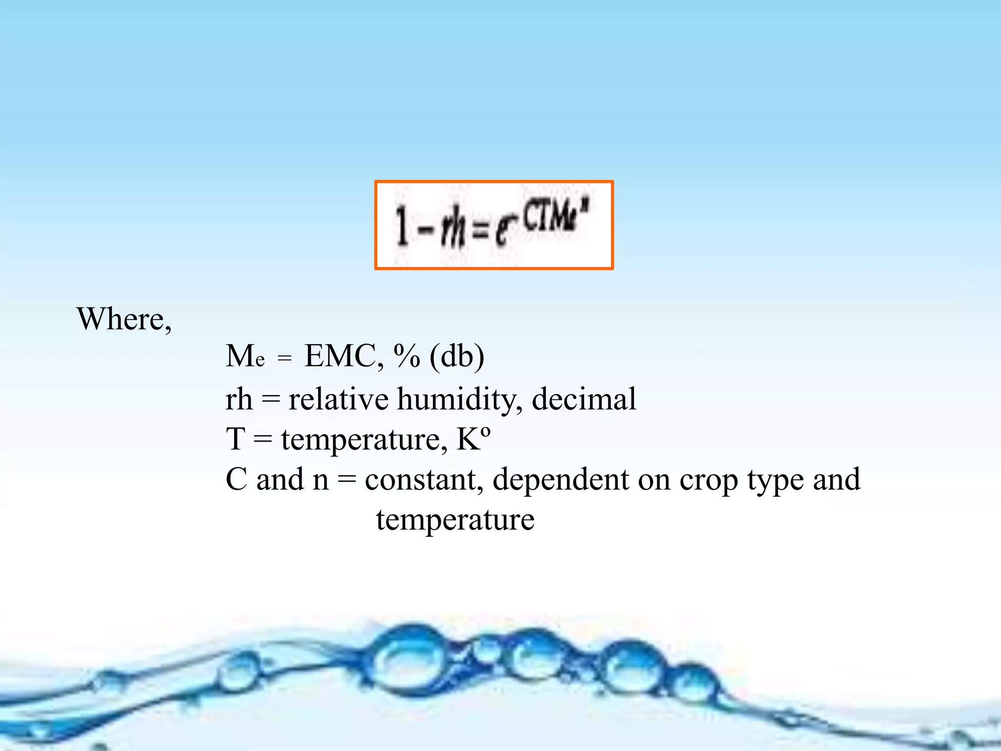 Equilibrium Moisture Content - Methods of Determination of EMC, Models ...