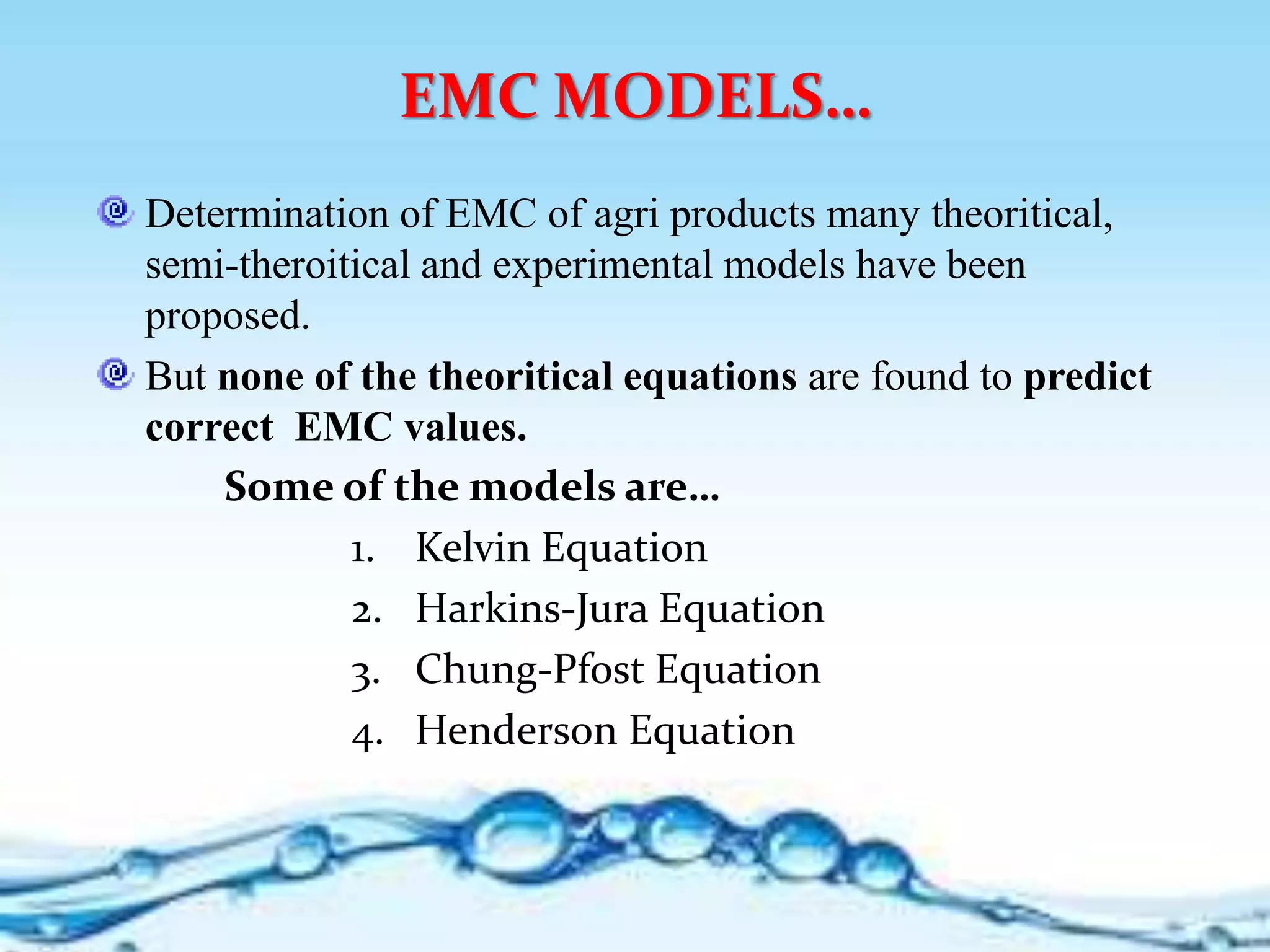 Equilibrium Moisture Content - Methods of Determination of EMC, Models ...