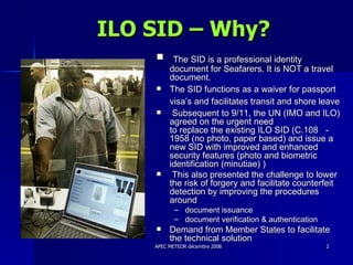 Identity Document with biometrics - a deployment - seafarers | PPT