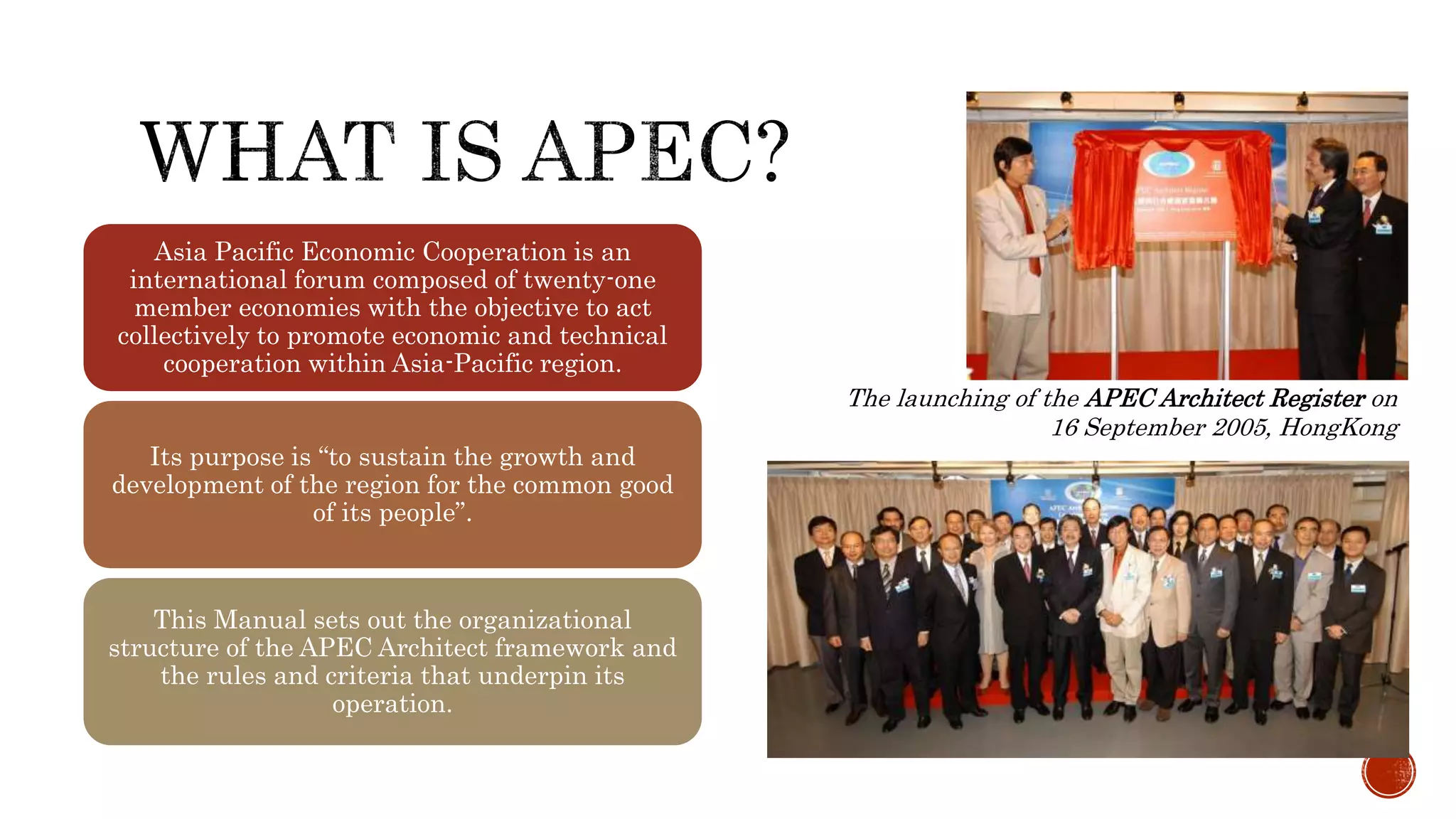 APEC ARCHITECTS' OPERATION MANUAL | PPTX