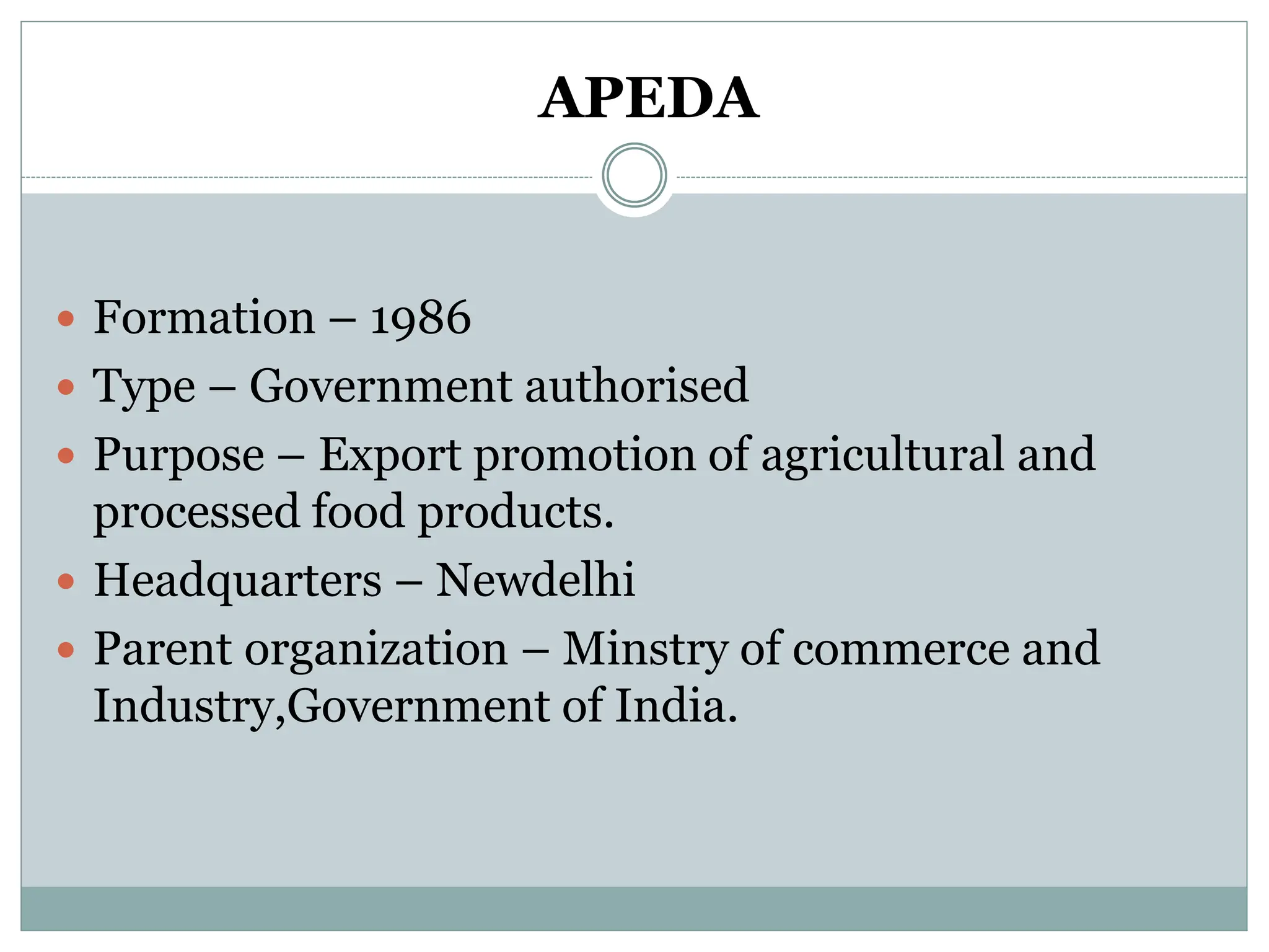 APEDA for processed food export in india.pptx