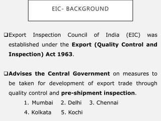 Apeda and eic | PPTX