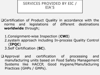 Apeda and eic | PPTX