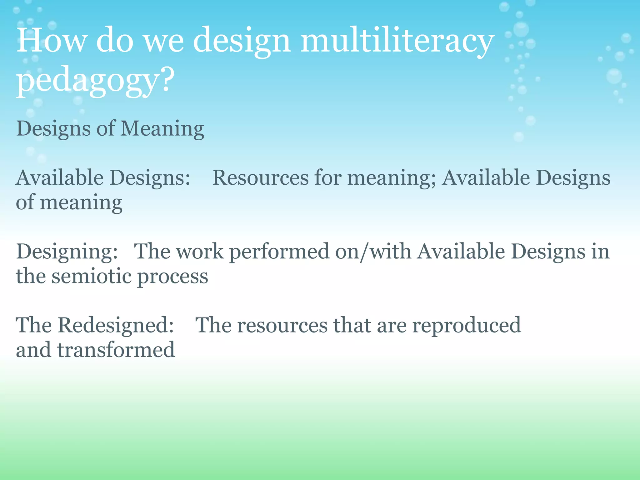 A pedagogy of_multiliteracies_designing_socia | PPT