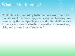 A pedagogy of_multiliteracies_designing_socia | PPT