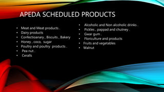 APEDA Prepared by RAMDENI RATHNAKAR | PPTX