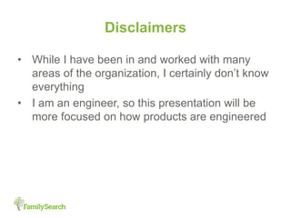 A Peek Under the Hood at FamilySearch - Presentation | PPT