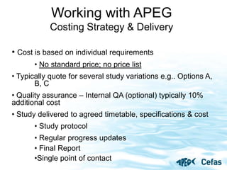 Overview of APEG services and products | PDF