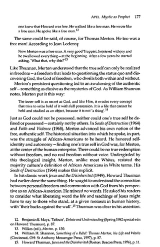 Mystic as Prophet: The Deep Freedom of Thomas Merton and Howard Thurman ...