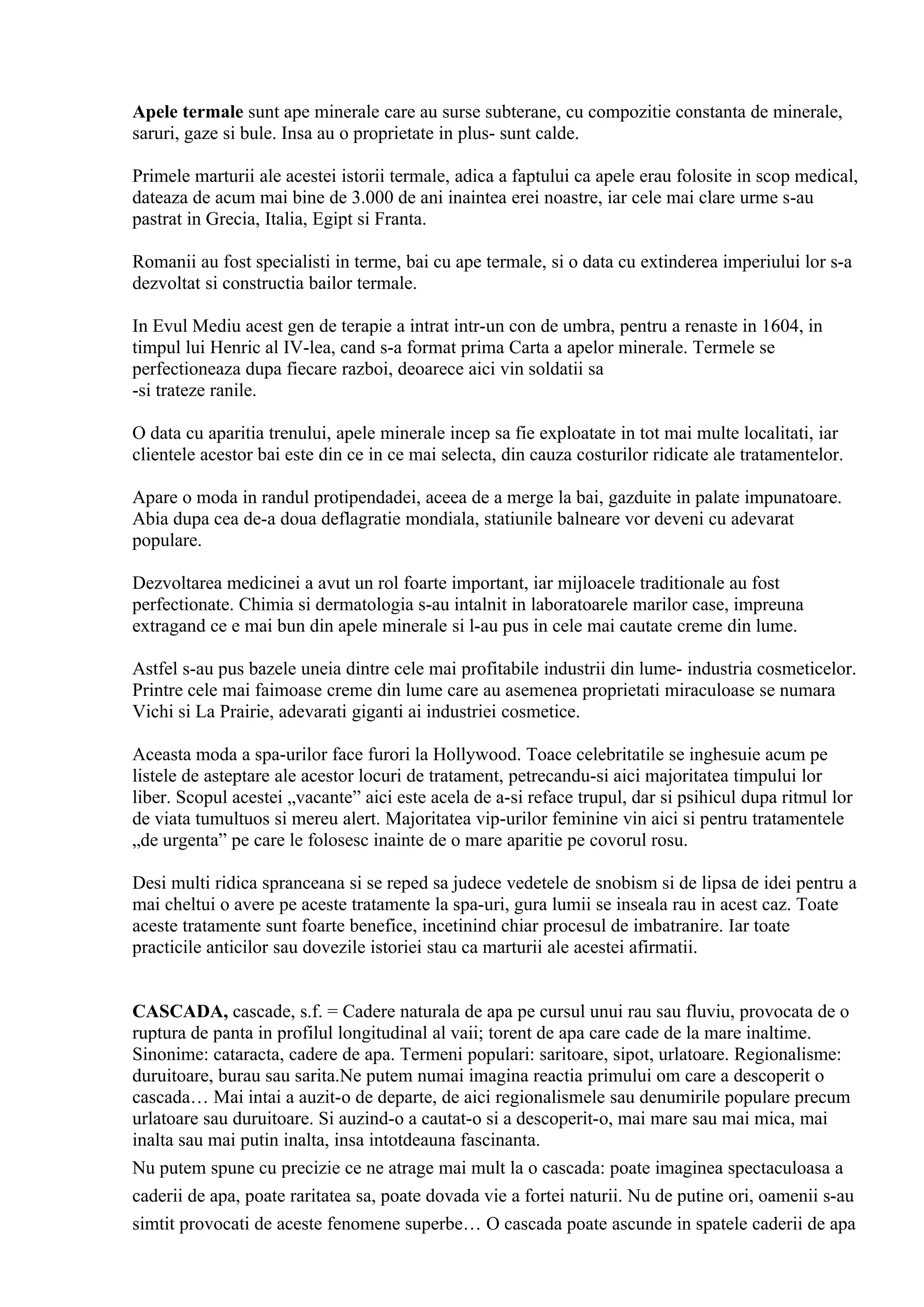 Apele termale sunt ape minerale care au surse subterane | DOC