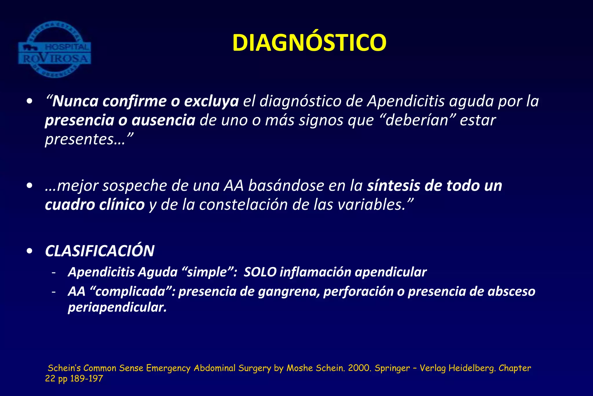 Apendicitis aguda. | PPT | Surgery | Medical Health