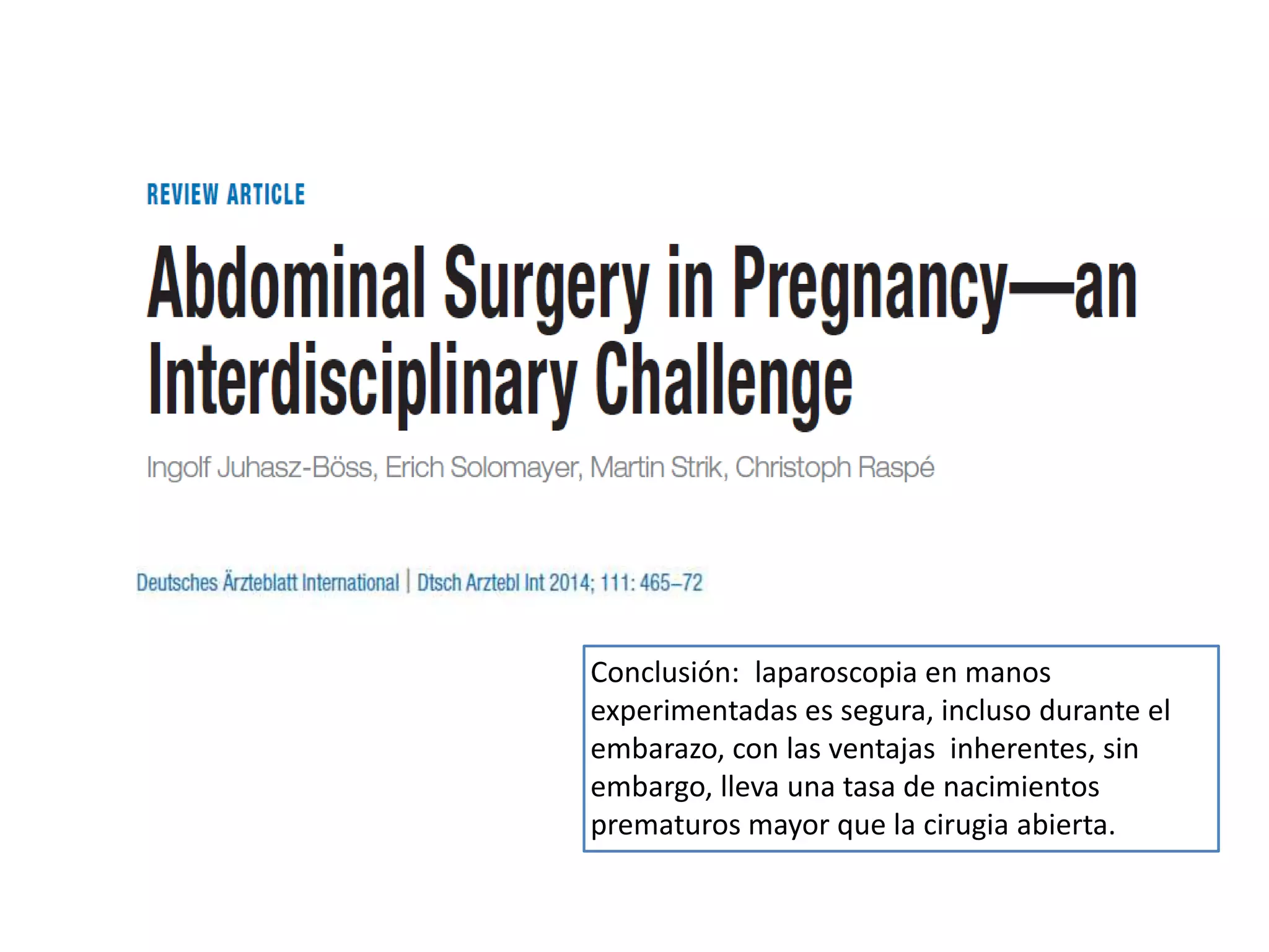 Apendicitis aguda en el embarazo | PPTX | Pregnancy | Reproductive Health