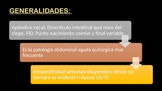 IMAGENOLOGIA APENDICITIS AGUDA POR US Y TAC | PPTX