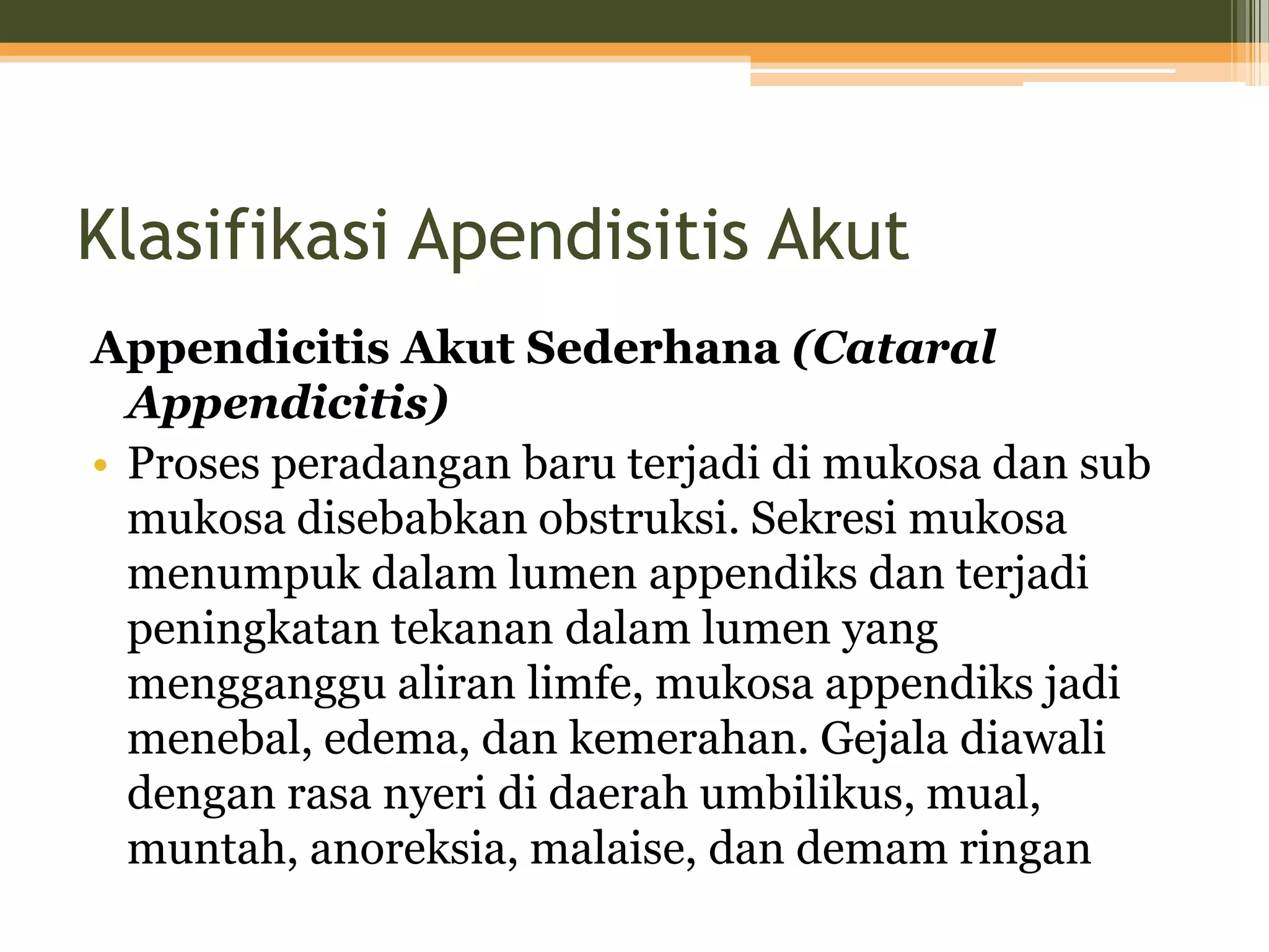 Apendisitis akut & kronik | PPTX