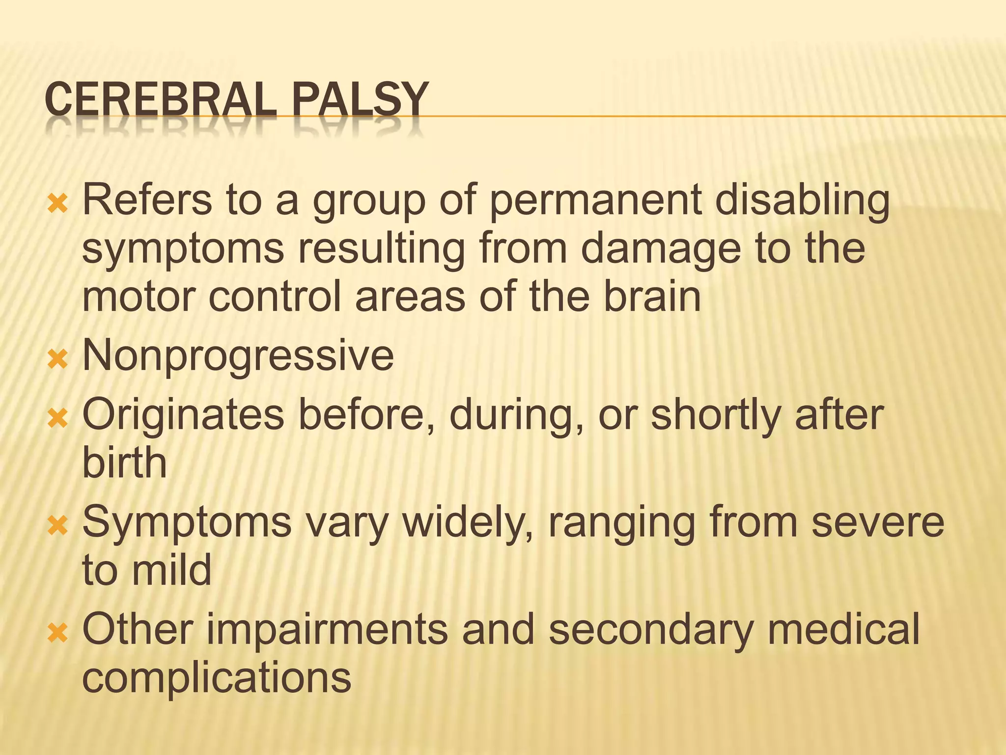Cerebral Palsy Presentation | PPTX