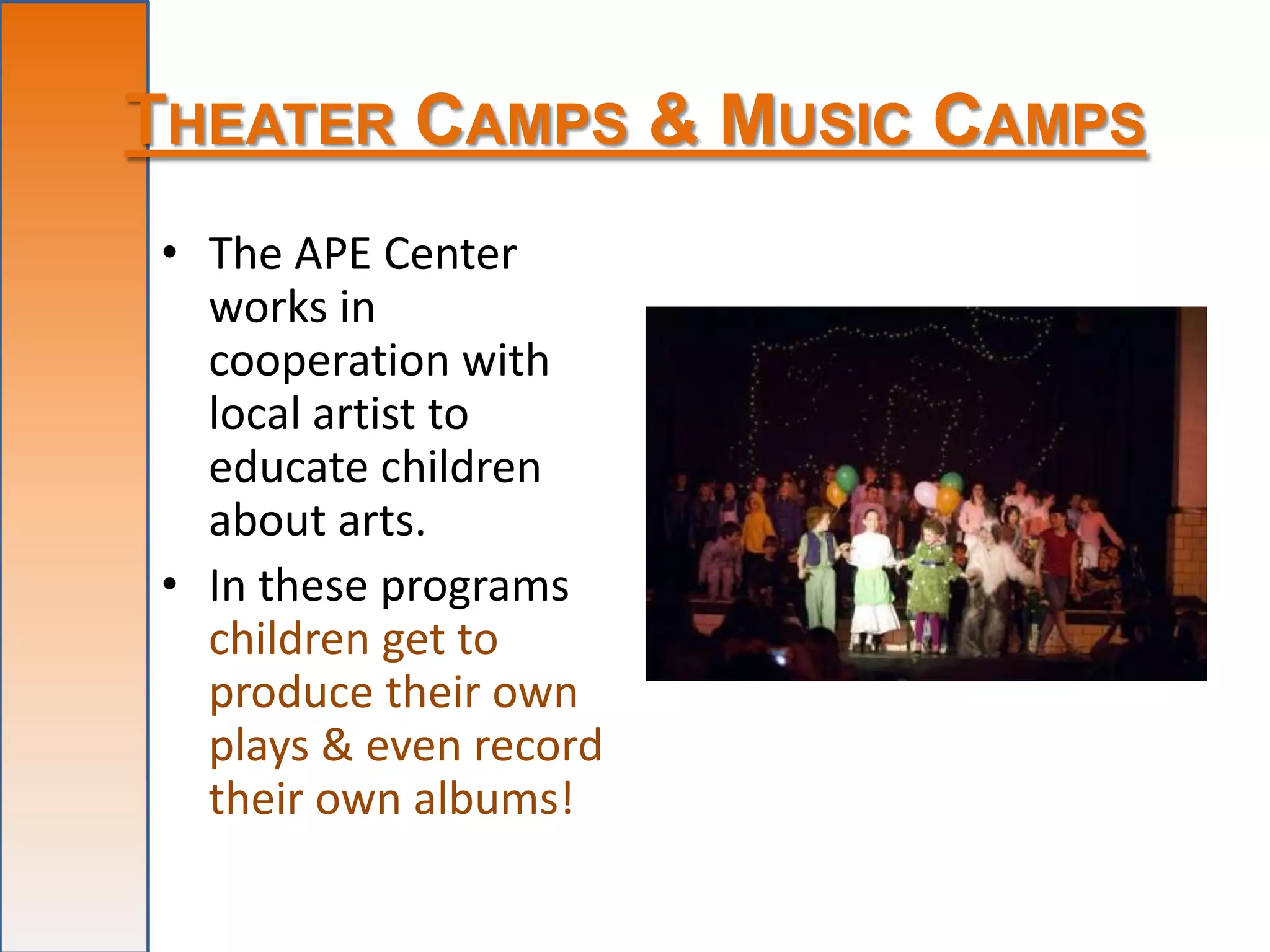 APE Center Program Synopsis | PPT