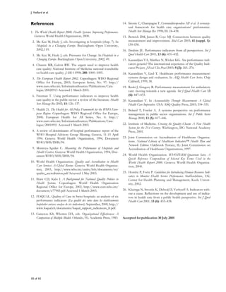 A Performance Assessment Framework For Hospital | PDF