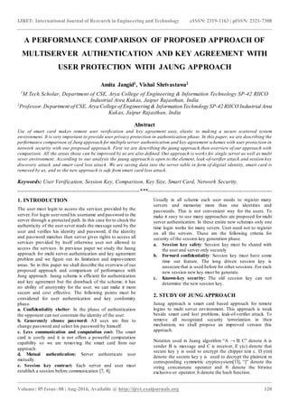 A performance comparison of proposed approach of multiserver authentication and key agreement ...