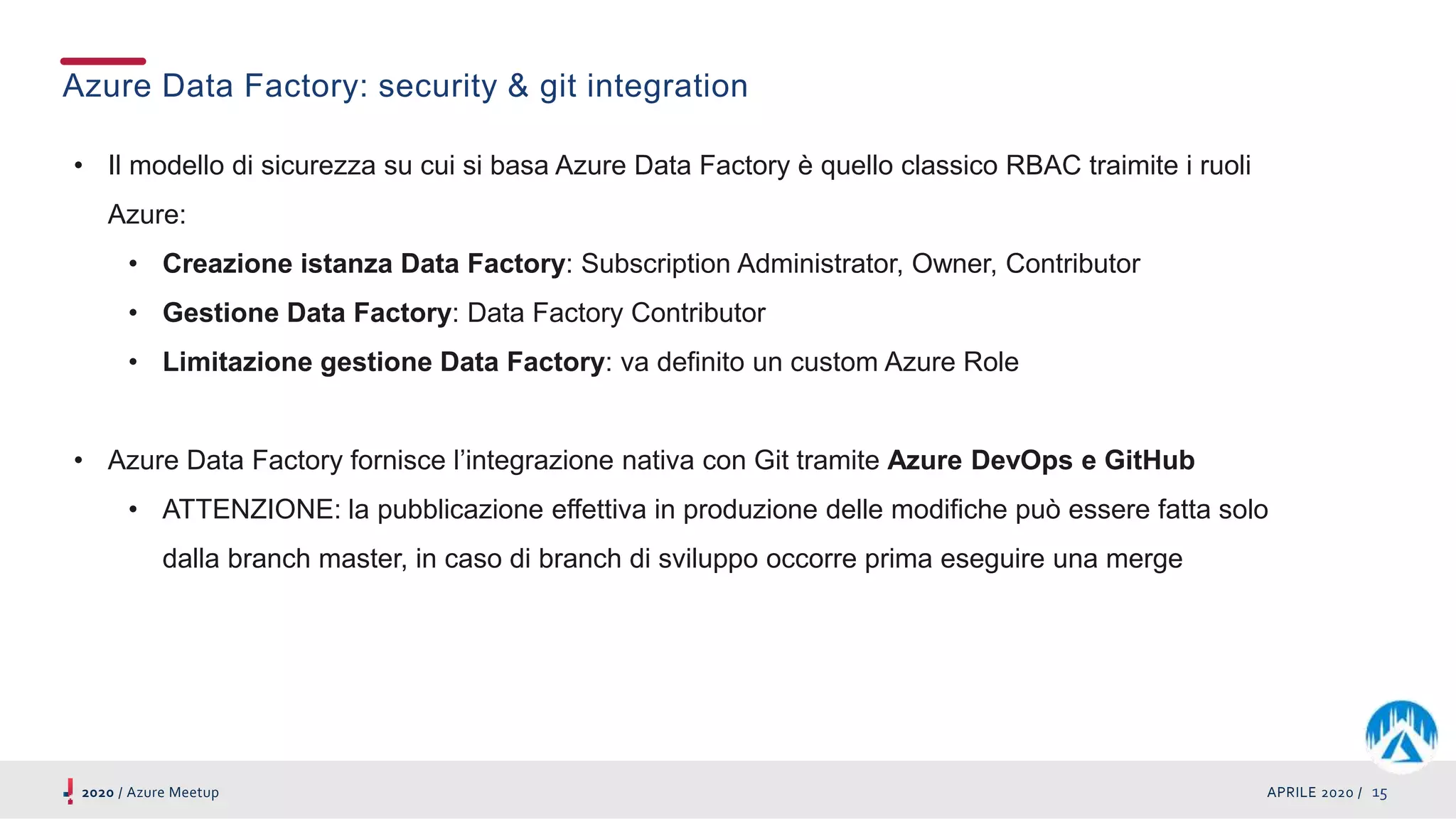 Azure Data Factory: l'evoluzione della specie della data integration | PPT