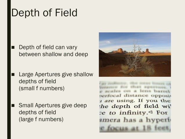 Aperture, exposure and depth of field | PPT