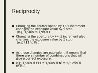 Aperture, exposure and depth of field | PPT