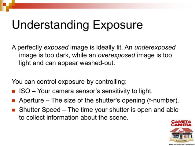 Using Aperture and Shutter Priority Modes on Your DSLR | PPT