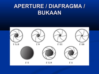 Aperture, speed dan metering | PPT