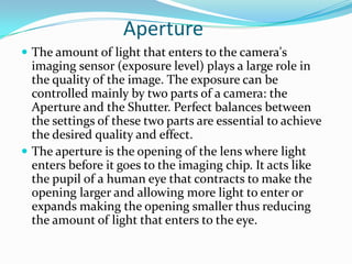 Aperture, zoom and focal length | PPTX | Photography | Arts and Crafts
