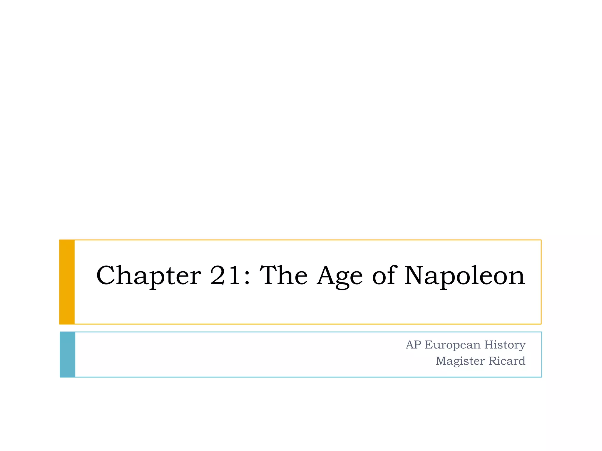AP Euro CH 21 Rise of Napoleon | PPT