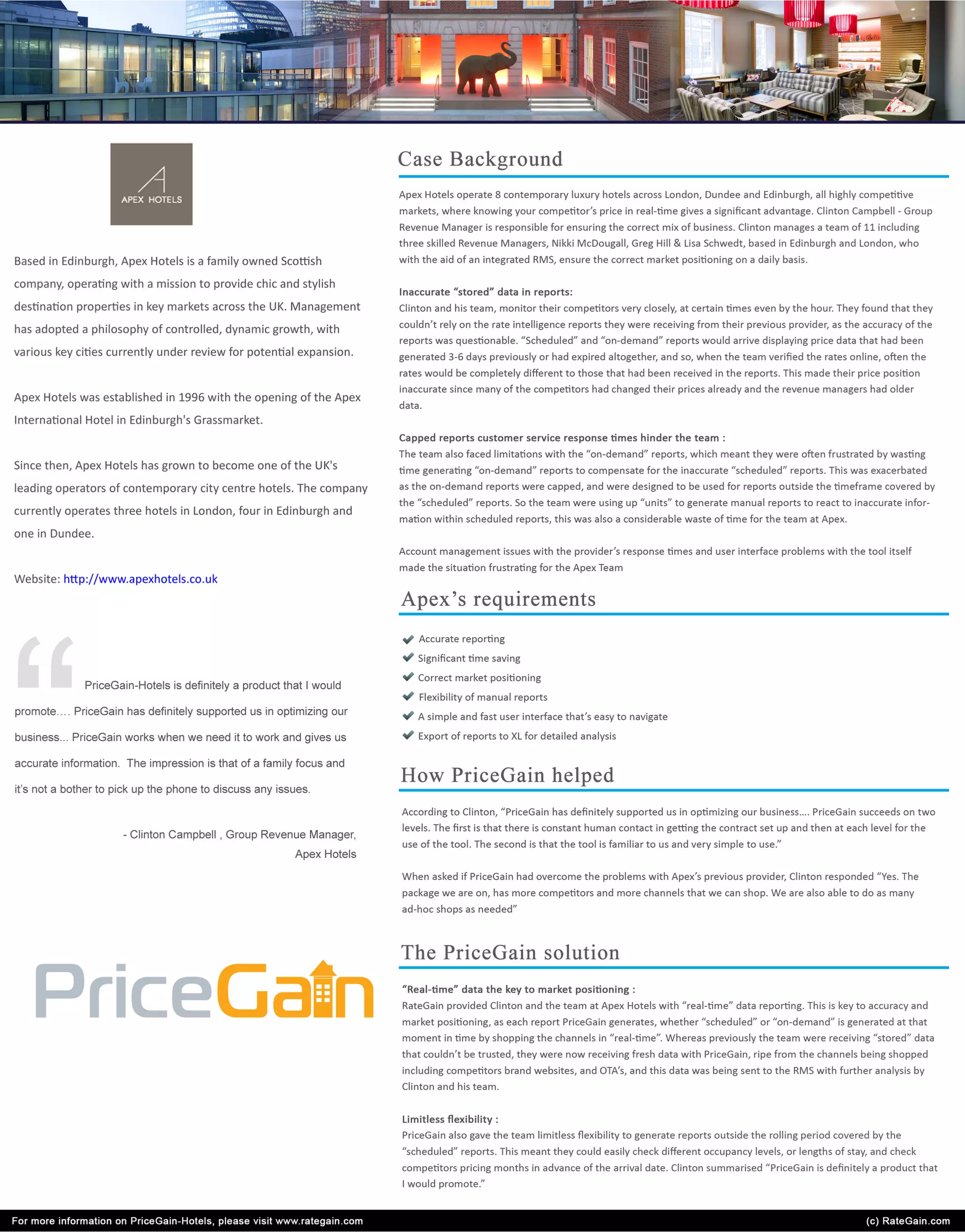 Apex Hotels Case Study | PDF