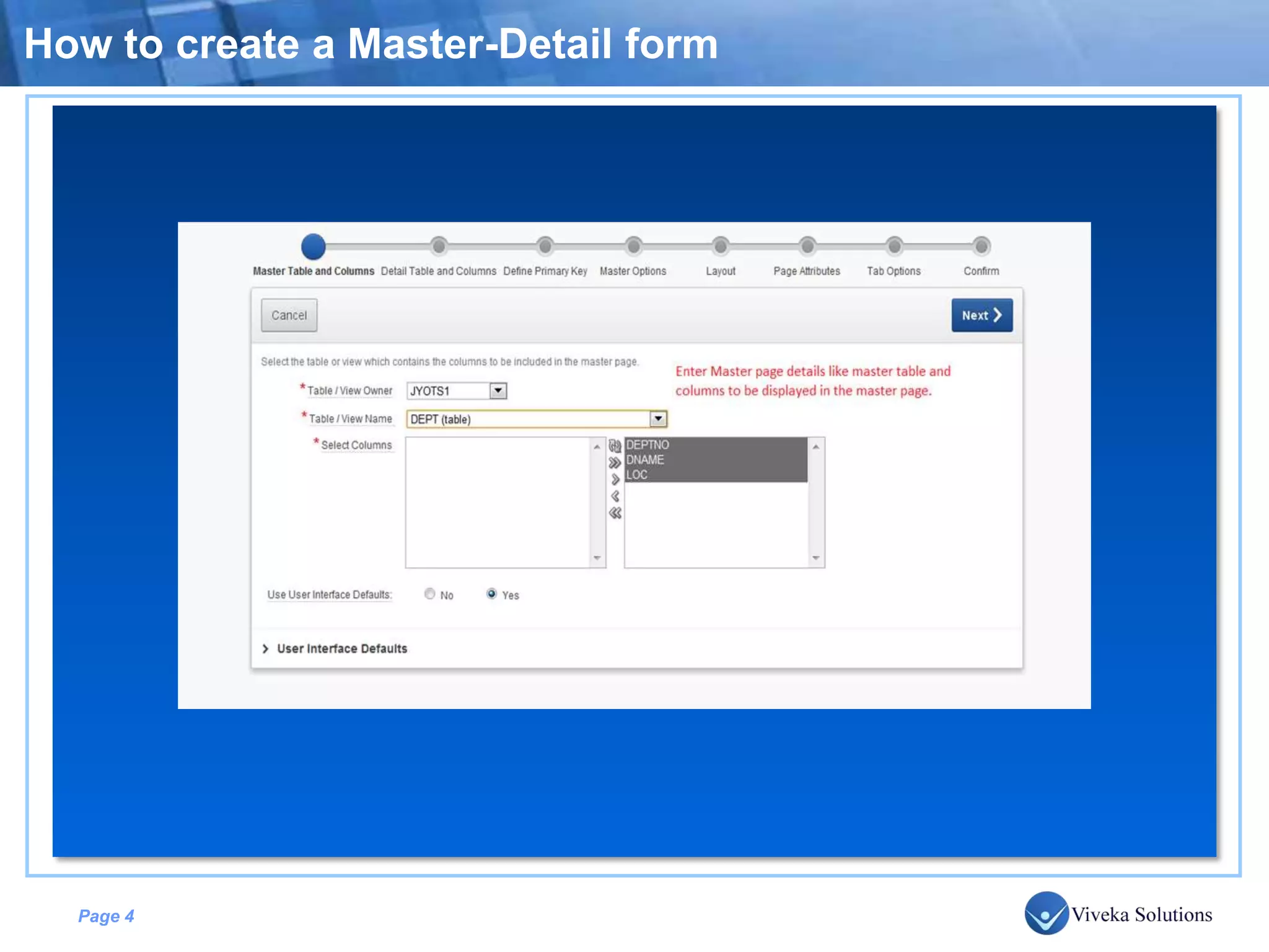 Apex - How to create a master detail form | PPTX