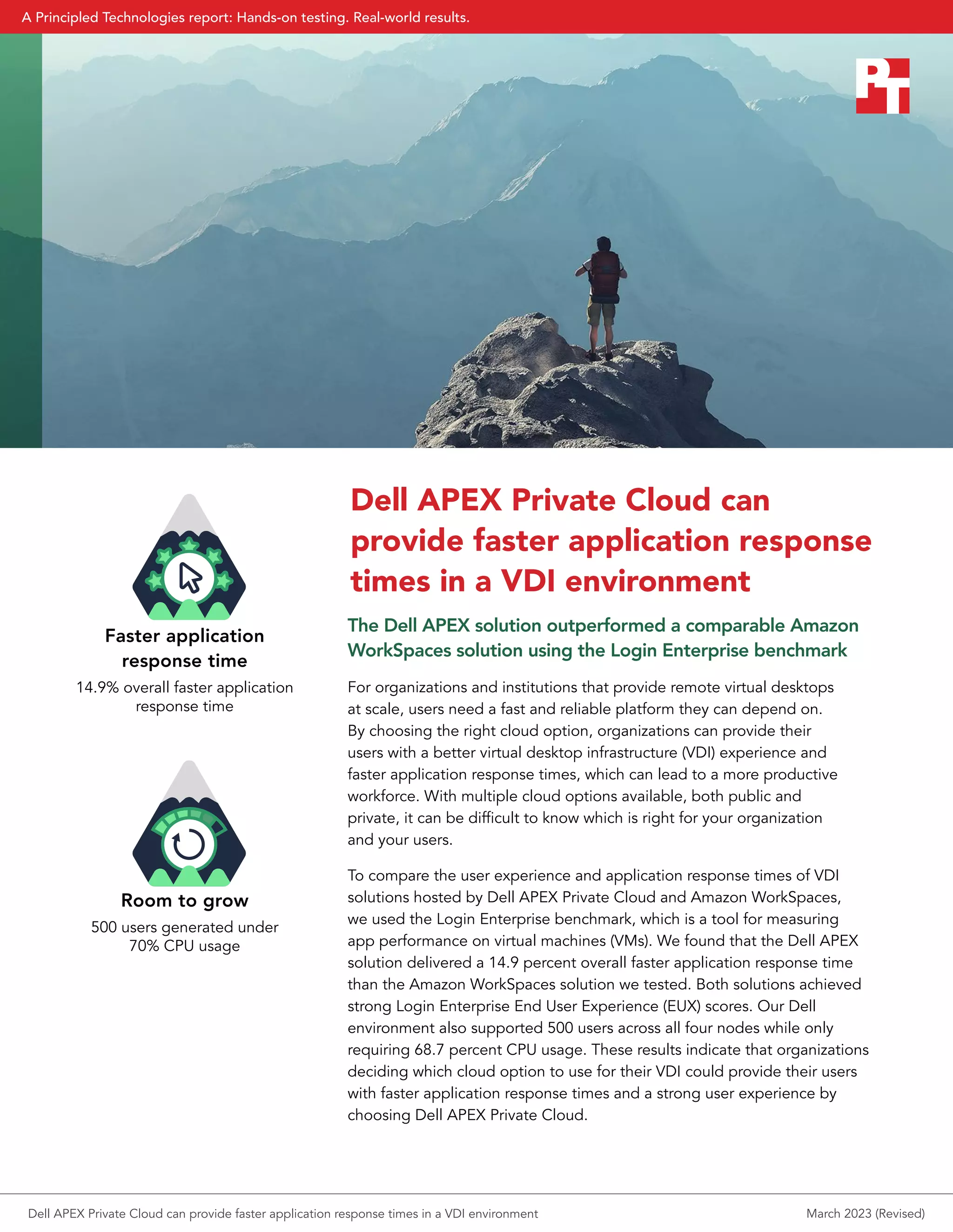 Dell APEX Private Cloud can provide faster application response times in a VDI environment | PDF