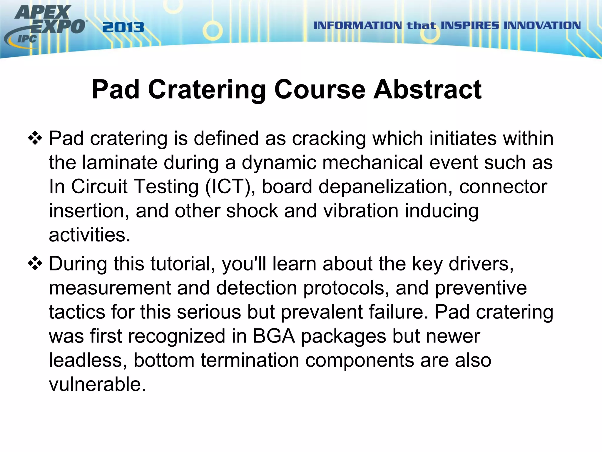 Pad Cratering: Prevention, Mitigation and Detection Strategies | PDF