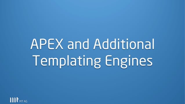 APEX and additional Templating Engines | PDF