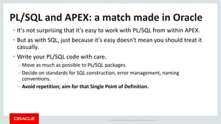 Oracle Application Express and PL/SQL: a world-class combo | PDF