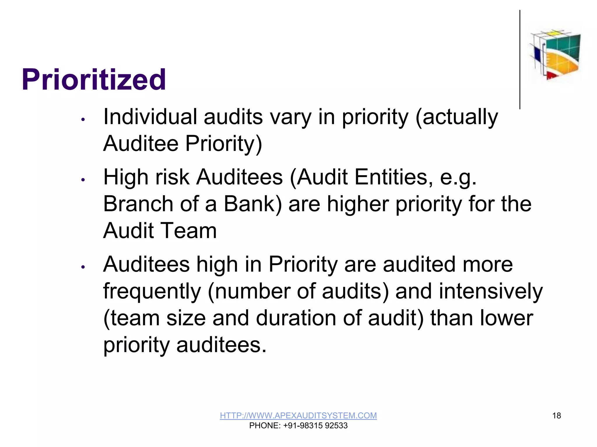 Apex Audit System - Scheduling Issues | PPSX
