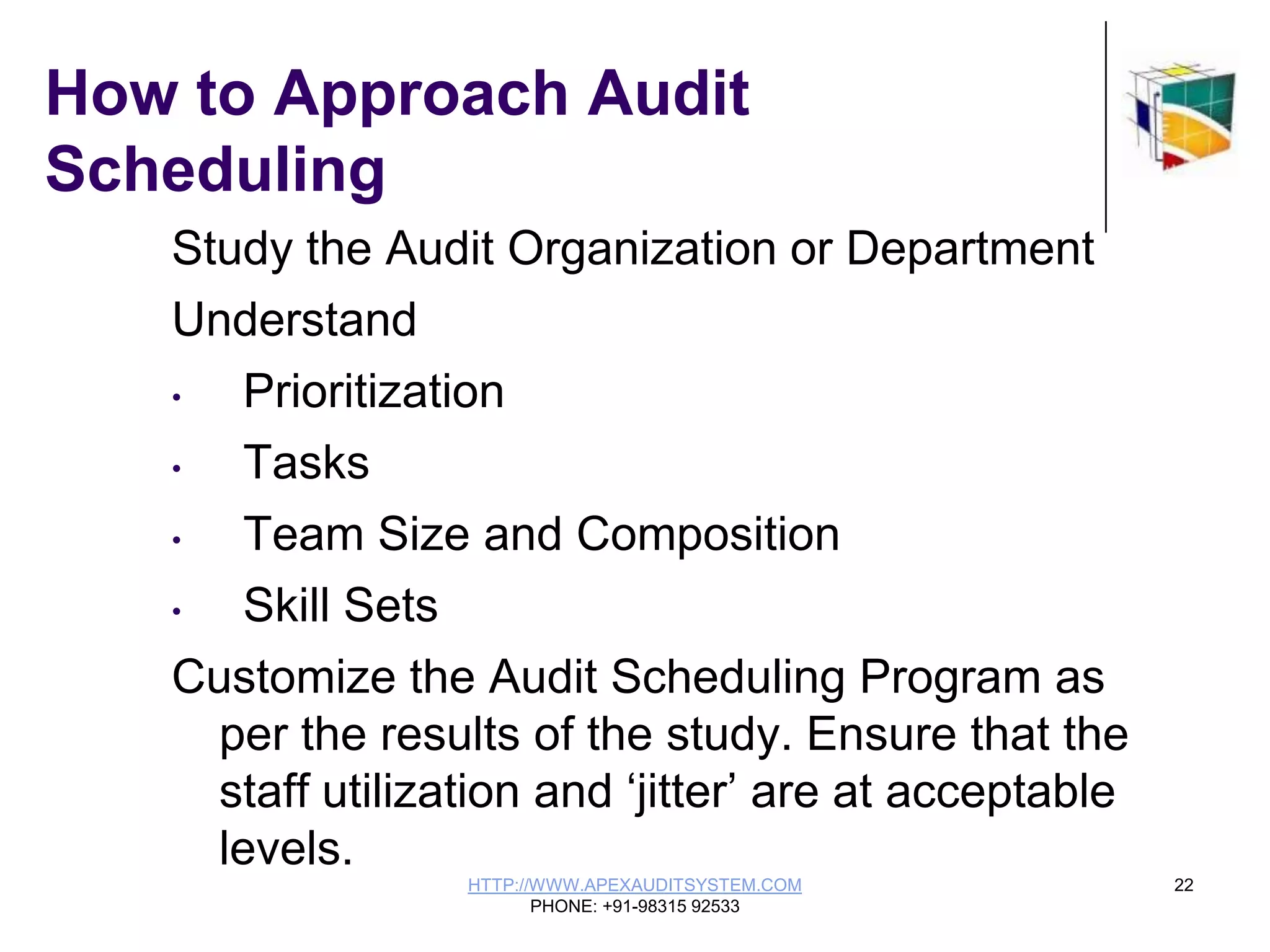 Apex Audit System - Scheduling Issues | PPSX