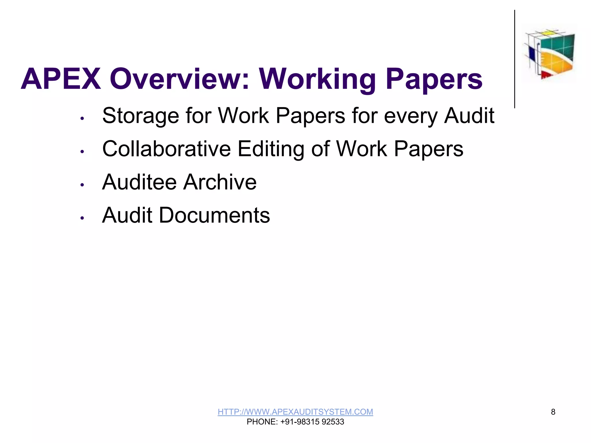 Apex Audit System - Scheduling Issues | PPSX