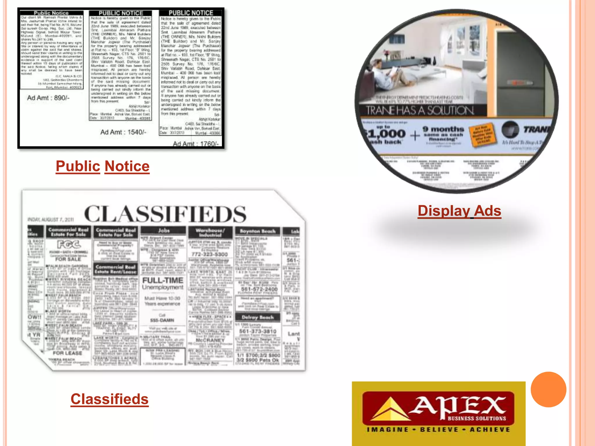 Newspaper Display Advertisiment | PPT