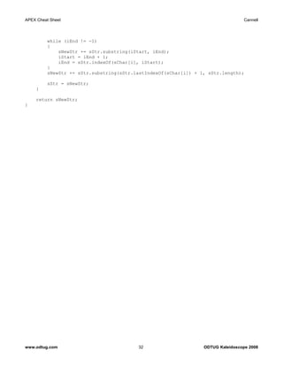 Apex cheat sheet 3 | DOC